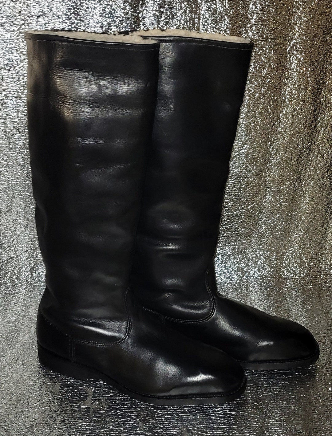 Vintage Rare Winter Fur Chrome Boots German GDR Boots 1960s - Etsy