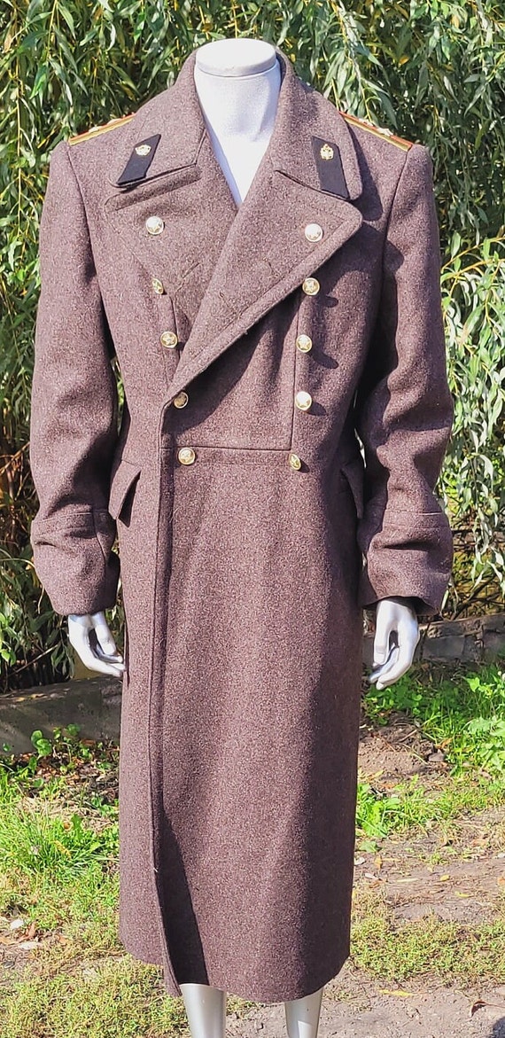 Vintage military wool coat overcoat colonel USSR army - Gem