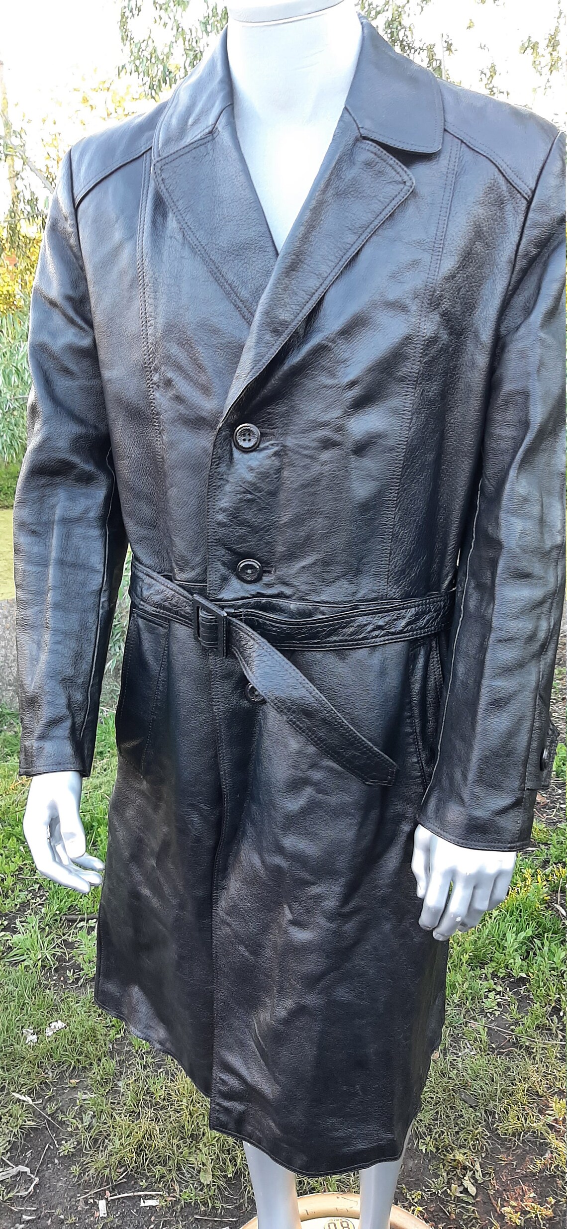 Soviet Leather Coat KGB USSR | Etsy