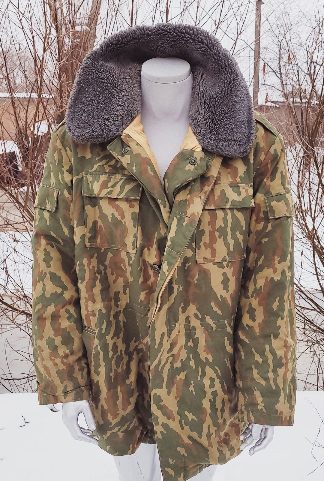 Vintage Military Winter Camouflage Jacket VSR 93 Army 1990 - Etsy