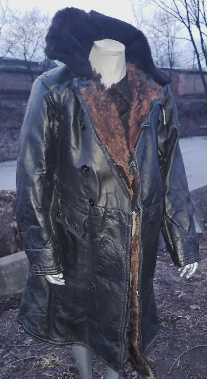 Soviet Military Fur Coat Natural Sheepskin for Naval - Etsy