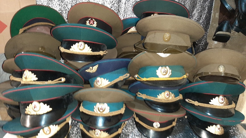 Vintage Soviet Caps Military Officers USSR Army - Etsy