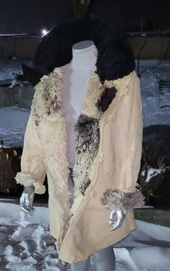 Soviet military fur coat natural sheepskin Northern M… - Gem