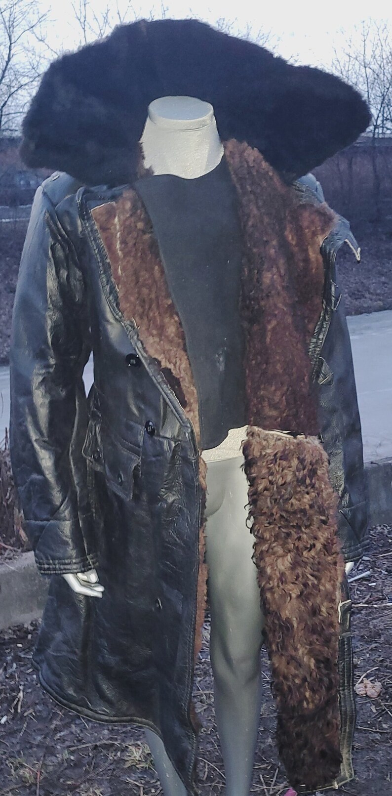 Soviet Military Fur Coat Natural Sheepskin for Naval - Etsy