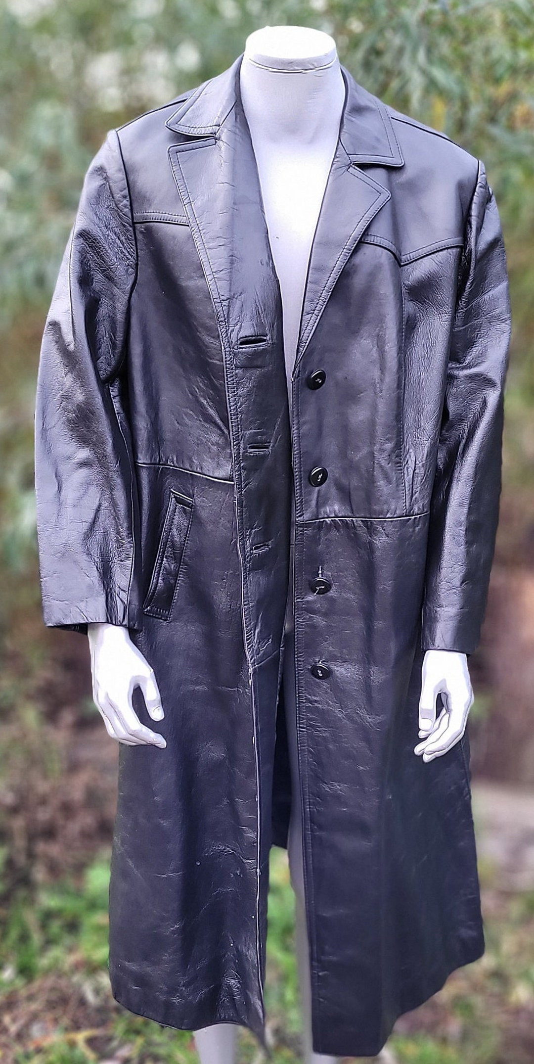 USSR Leather Cloak Coat - Etsy