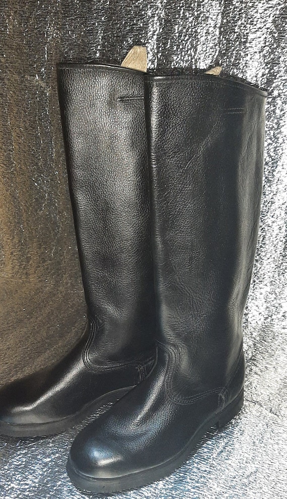 Vintage military soviet yuft boots leather for office… - Gem