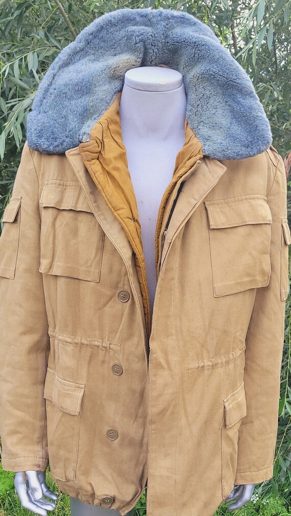 Army winter military jacket with pistol pocket 1980s - Gem