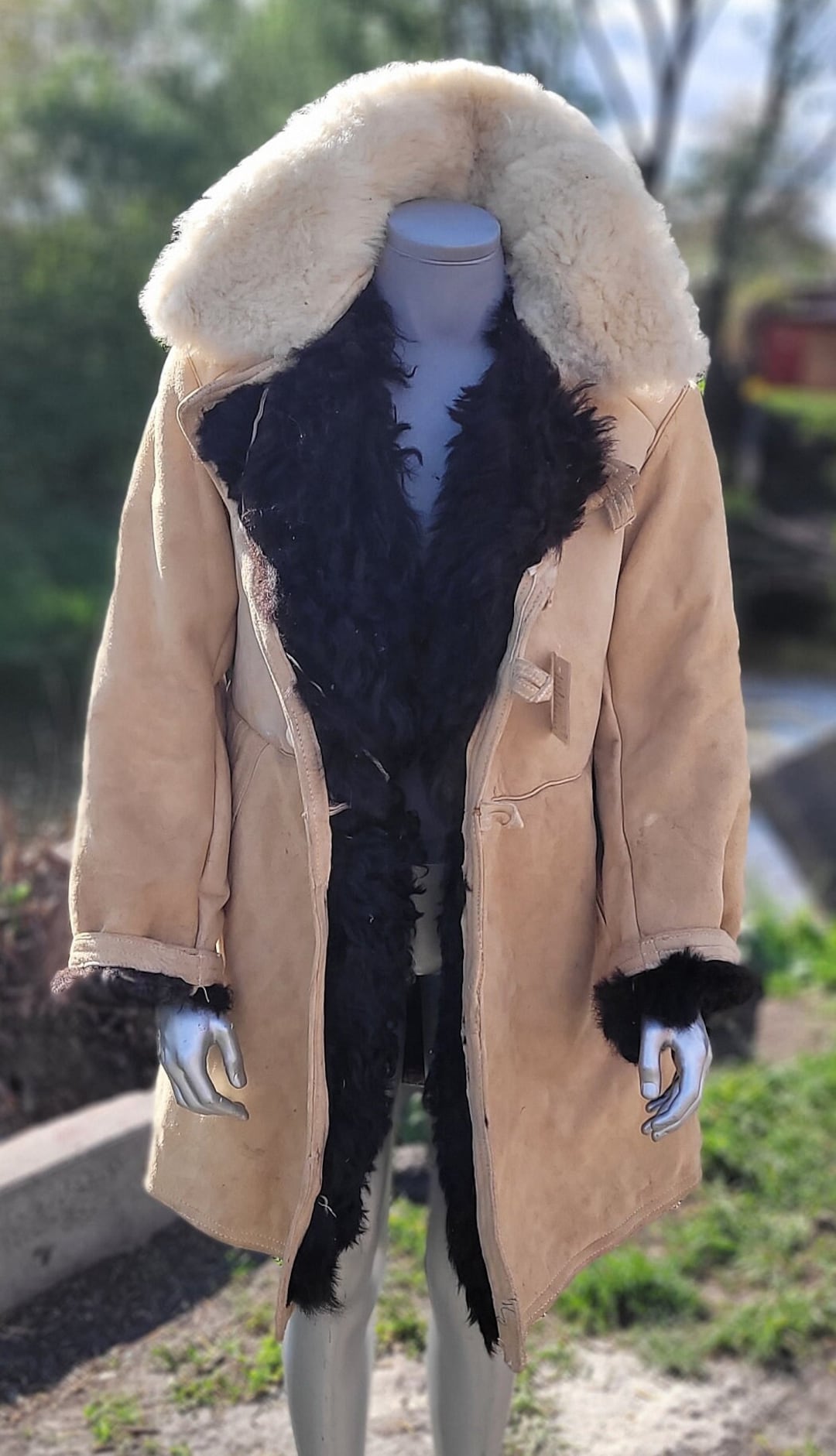Soviet Military Rare Fur Coat Natural Sheepskin Army USSR Original ...
