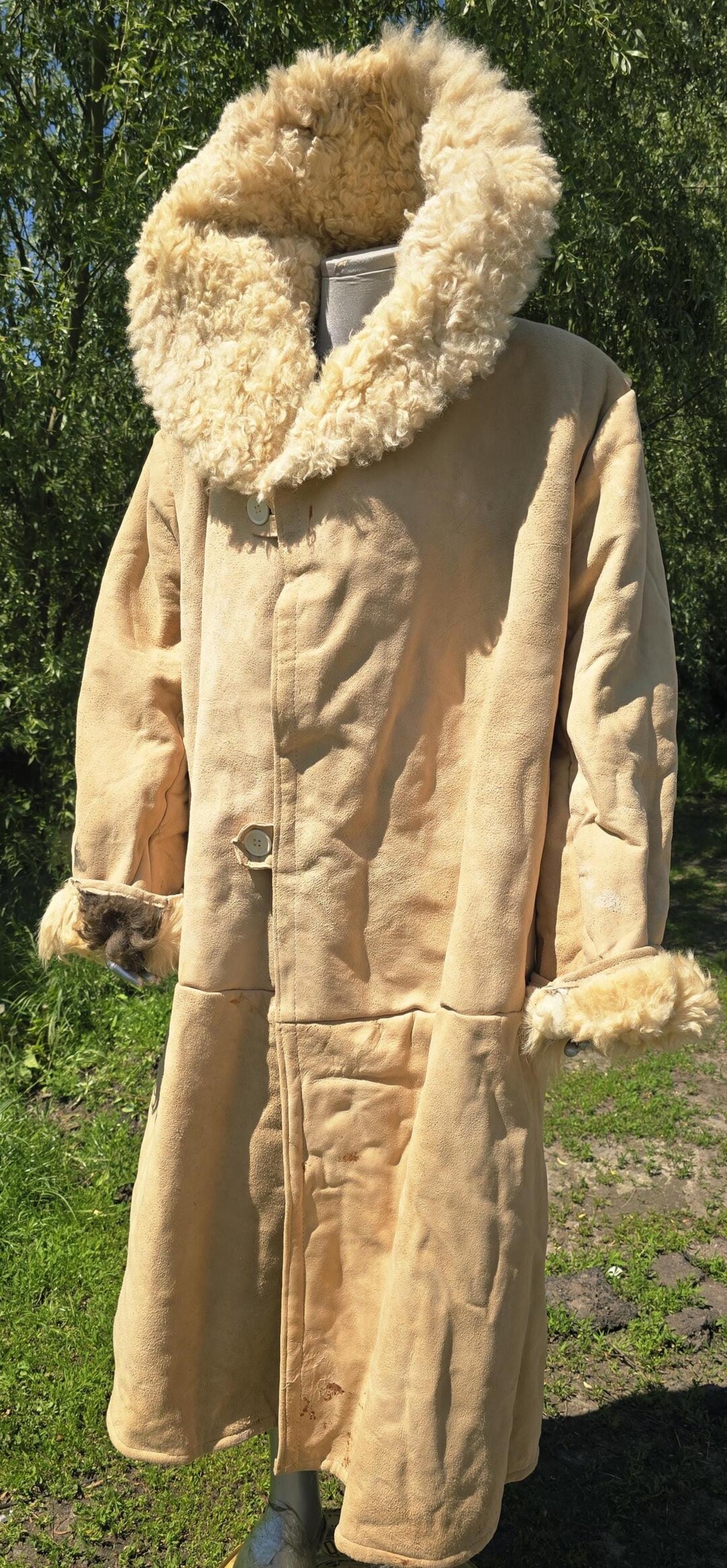 Military Huge Rare Winter Fur Coat TULUP USSR - Etsy