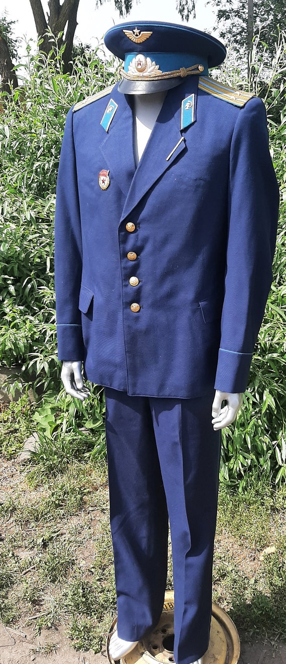 Soviet military blue uniform pilot USSR Air Force wit… - Gem