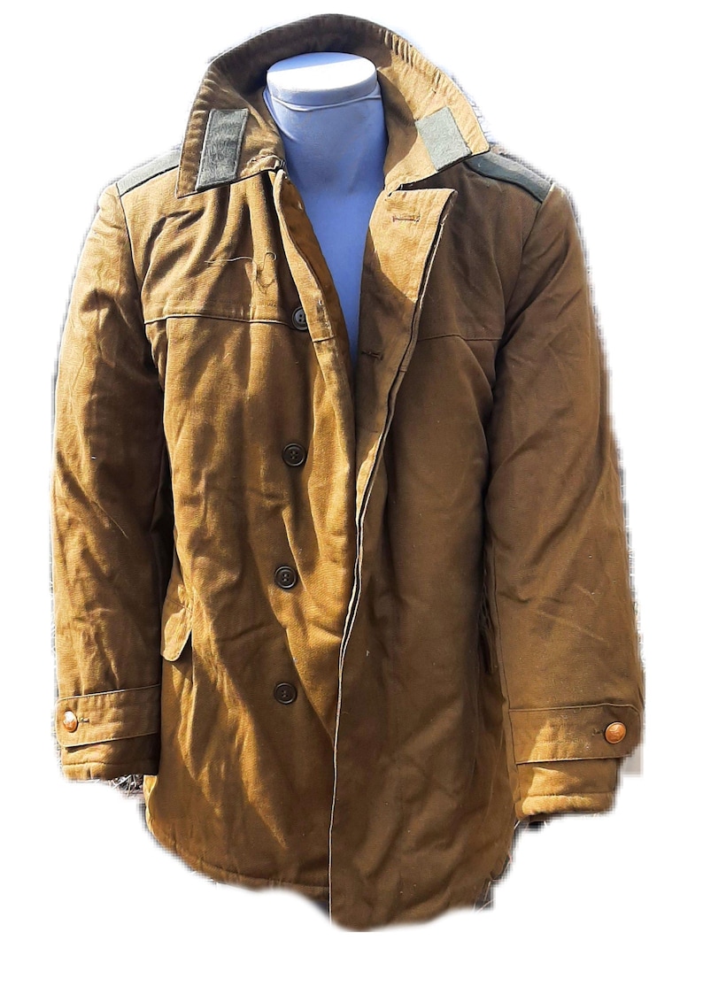 Vintage 1980s Bushlat Khaki Jacket, Quilted Cotton Winter Coat Soviet ...