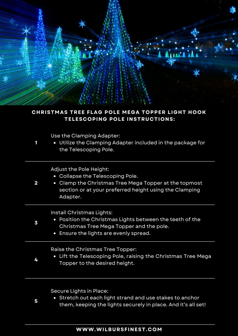 Christmas Tree Flag Pole Mega Topper Light Hook USA - Etsy