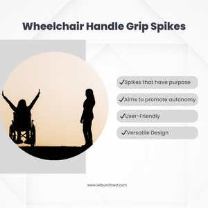 Wheelchair Handle Grip Spikes for Personal Safety, Bolt on & Removable ...