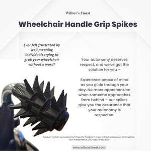 Wheelchair Handle Grip Spikes for Personal Safety, Bolt on & Removable ...