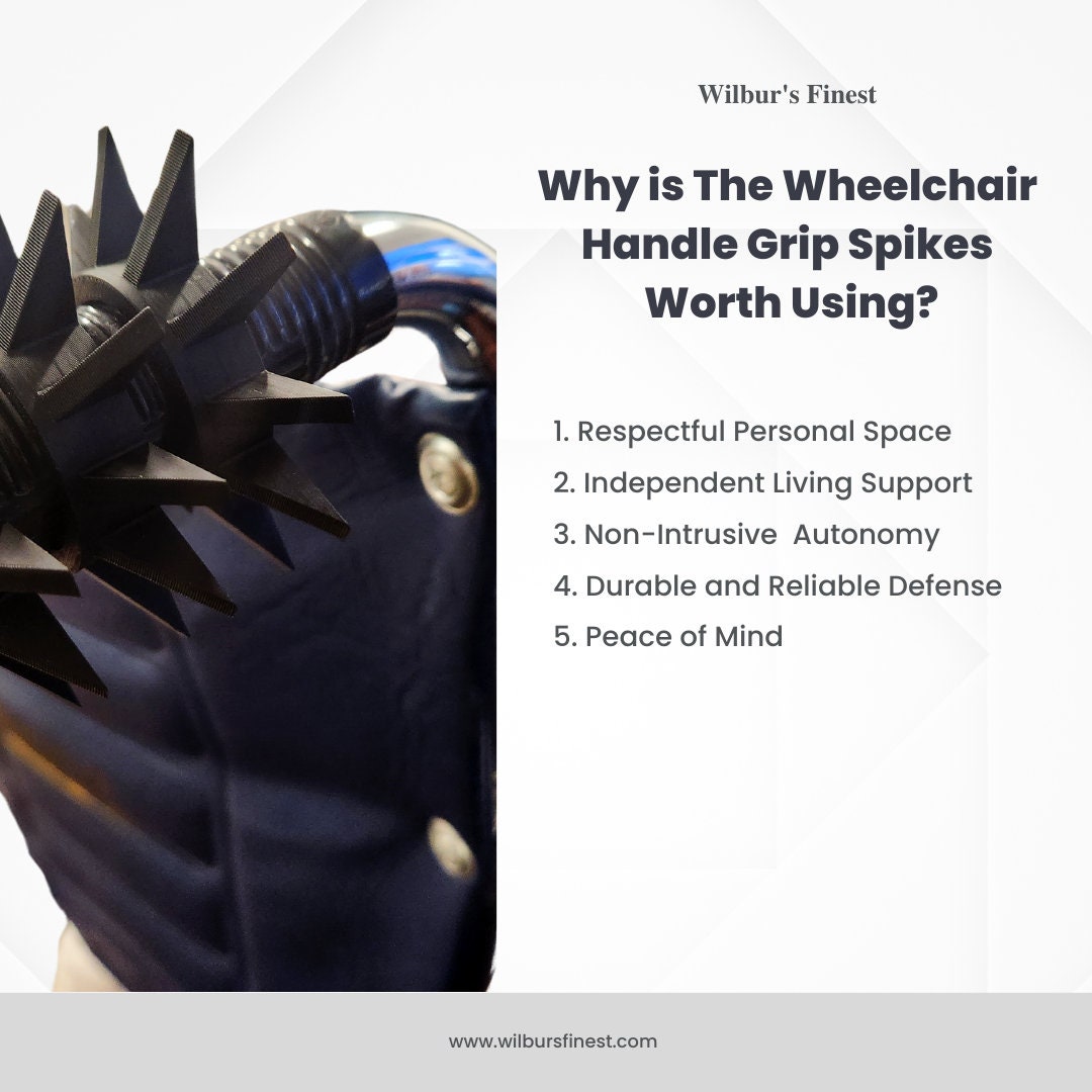 Wheelchair Handle Grip Spikes for Personal Safety, Bolt on & Removable ...