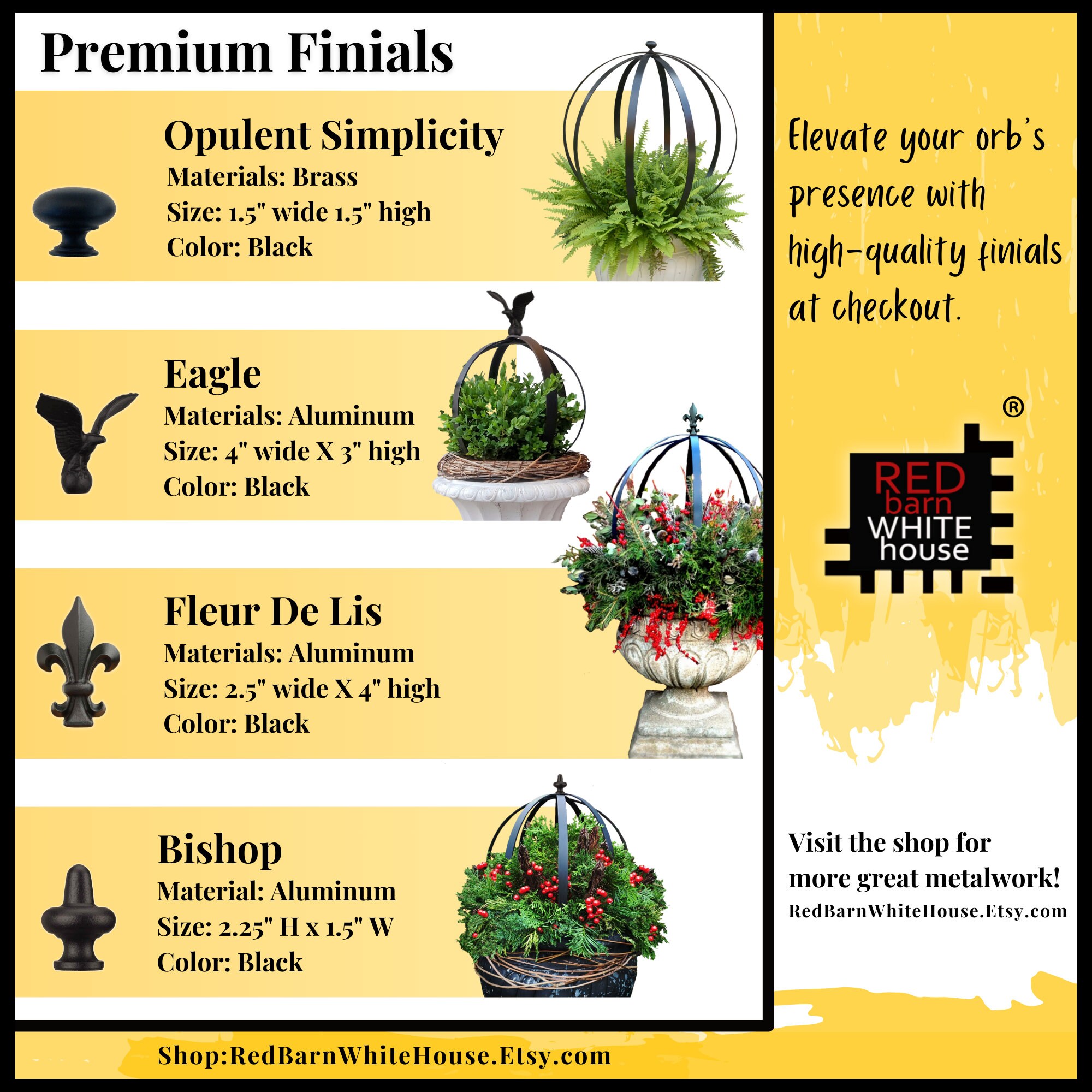 Set of Two Large Elysian Garden® Obelisk Orb: Containing 4 Hoops per ...