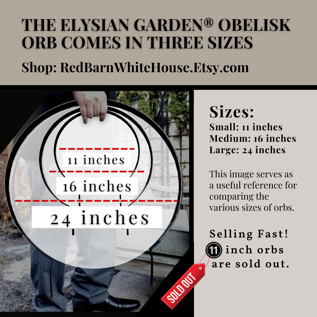 Large - Elysian Garden® Obelisk Orb Collection: Containing 4 Hoops ...