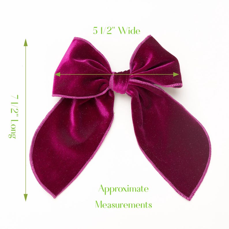 PICK COLOR Long Tail Hair Bows, Red Velvet Girls Hair Bows, Bows for ...