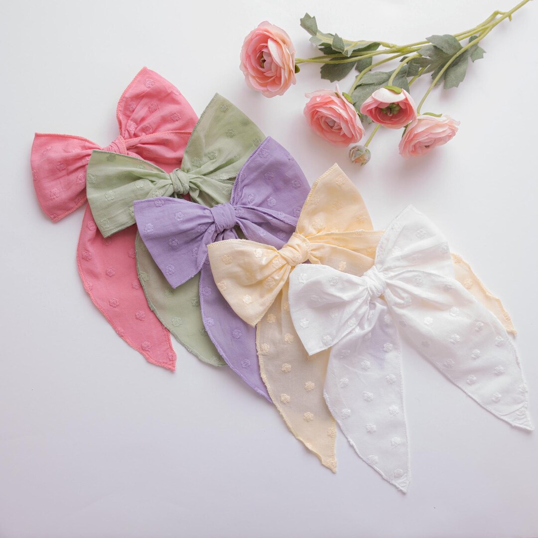 Baby Girl Hair Bows, Long Tail Hair Bows, Girls Fable Bows, Coquette ...