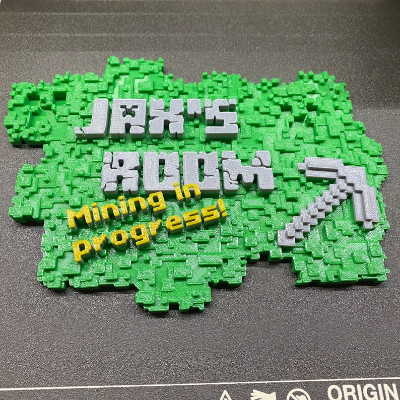 3D Minecraft Name Sign Minecraft Inspired Custom - Etsy