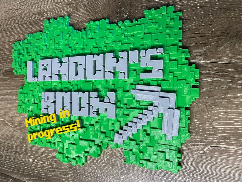 3D Minecraft Name Sign Minecraft Inspired Custom - Etsy