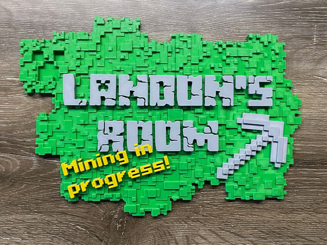 3D Minecraft Name Sign- Minecraft Inspired - Custom Personalized Kids ...