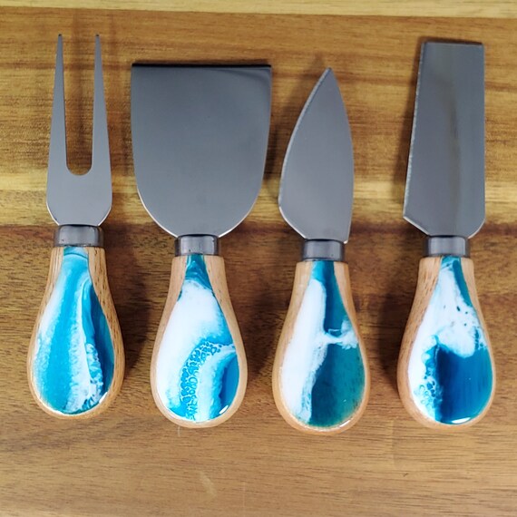 Cheese Knife Set With Gift Box Shades of White and Blue for - Etsy