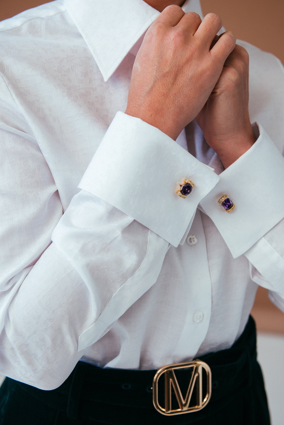 Luxury Formal White Blouse With French Cuffs for Cufflinks - Etsy