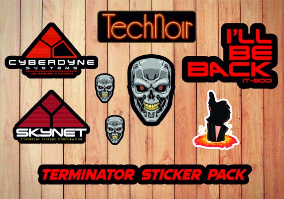 Terminator Sticker Pack 8 Sticker Set | Etsy