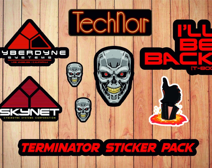 Terminator Sticker Pack 8 Sticker Set - Etsy