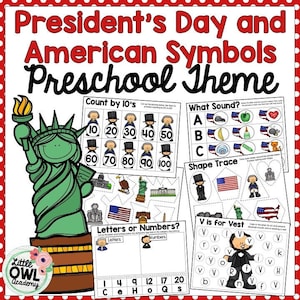 President's Day and American Symbols Preschool Theme - Etsy