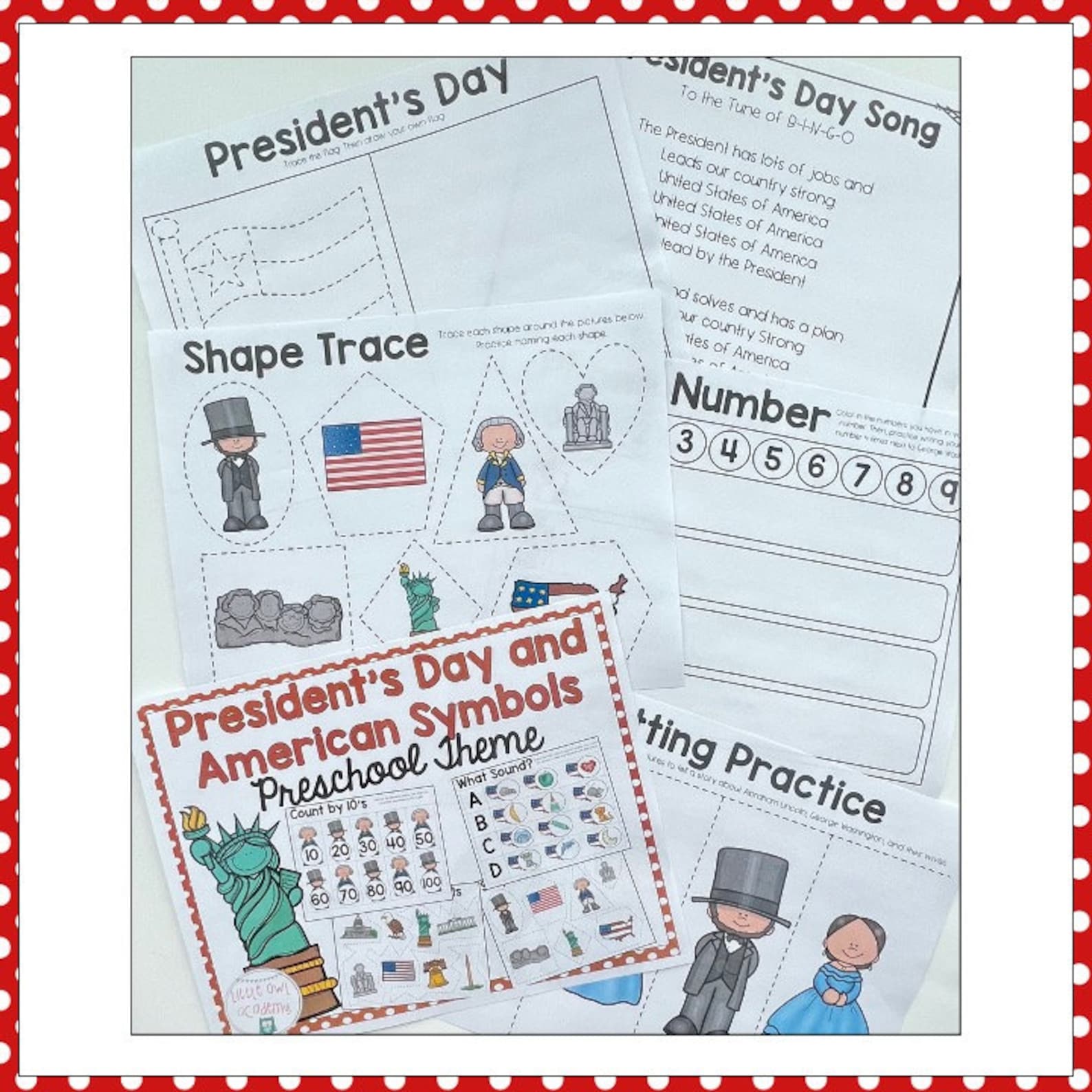 President's Day and American Symbols Preschool Theme - Etsy