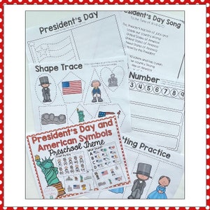 President's Day and American Symbols Preschool Theme - Etsy