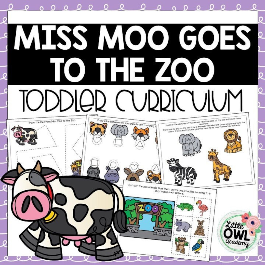 Miss Moo Goes to the Zoo Toddler Book Companion - Toddler School ...