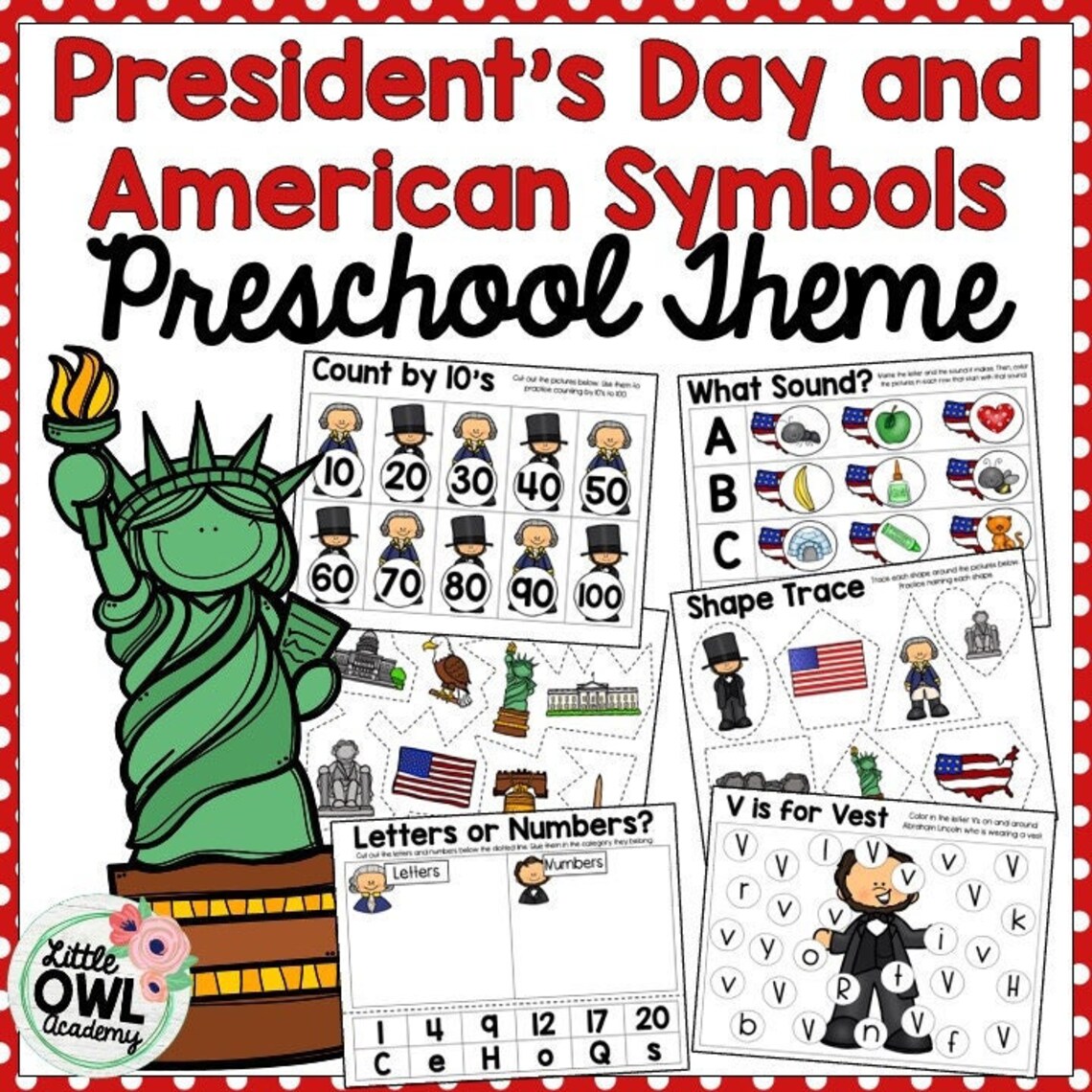President's Day and American Symbols Preschool Theme - Etsy