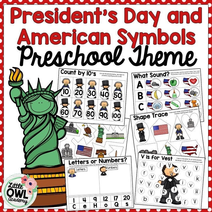 President's Day and American Symbols Preschool Theme - Etsy