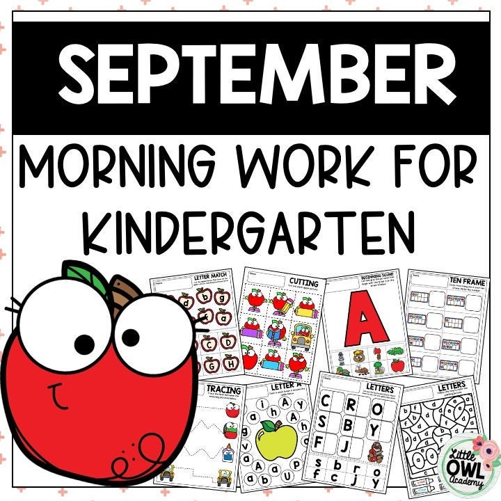 Kindergarten Morning Work September - Etsy