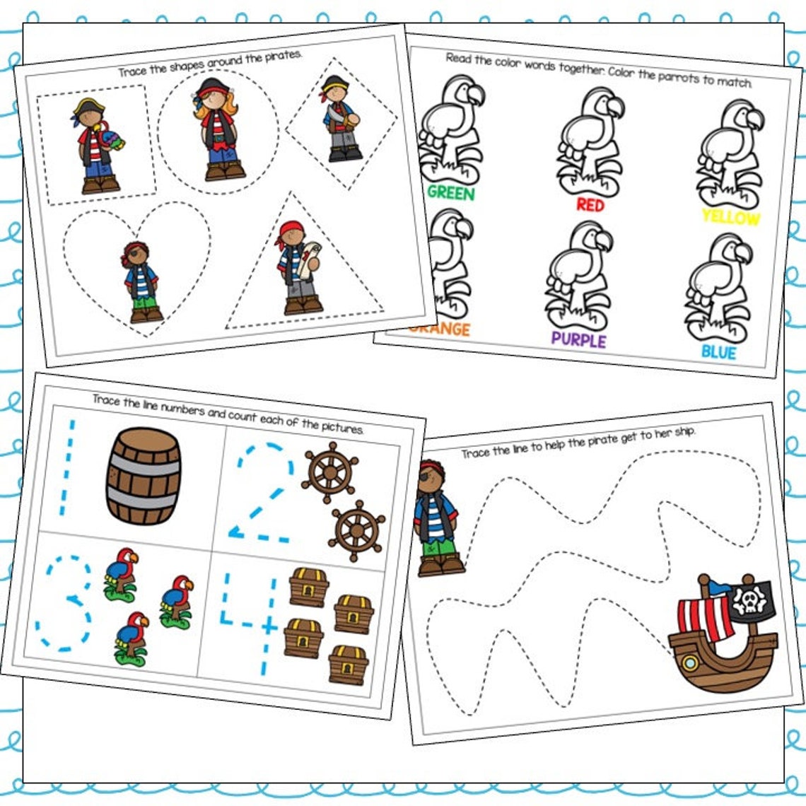 Pirates Go to School Toddler Book Companion - Tot School - Pirates Go ...