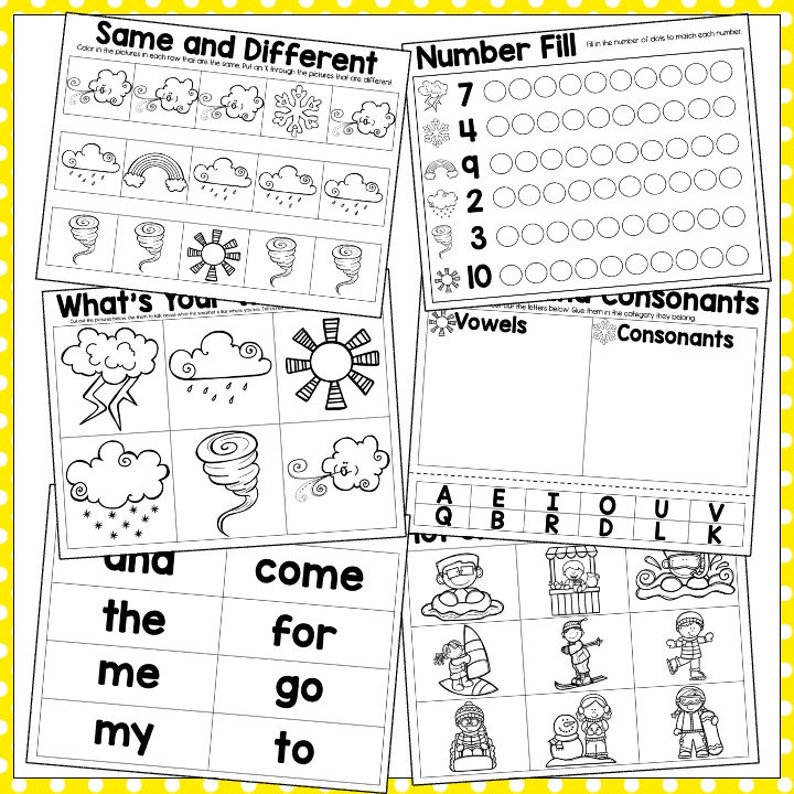Weather Preschool Theme - Etsy