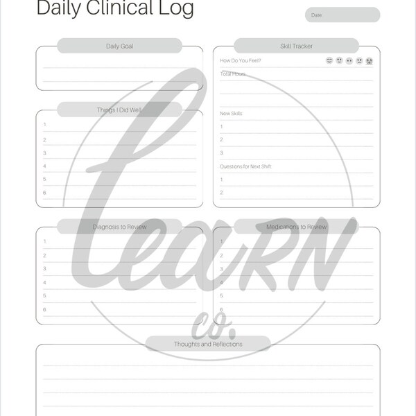 Nursing Student Clinical Log - Etsy