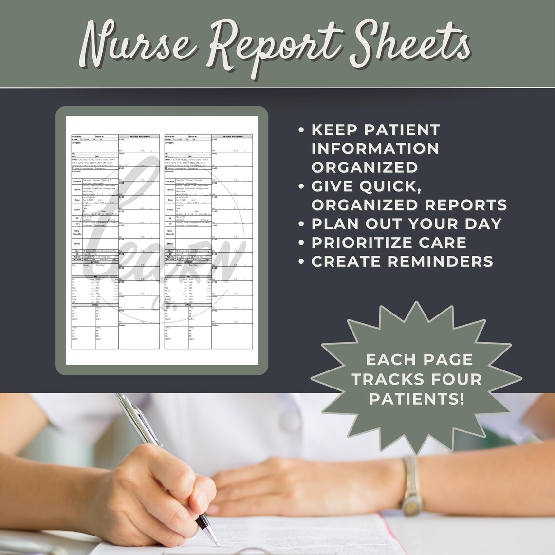 Medsurg/pcu Nurse Brain Sheet: Patient Report Template (PDF) - Etsy