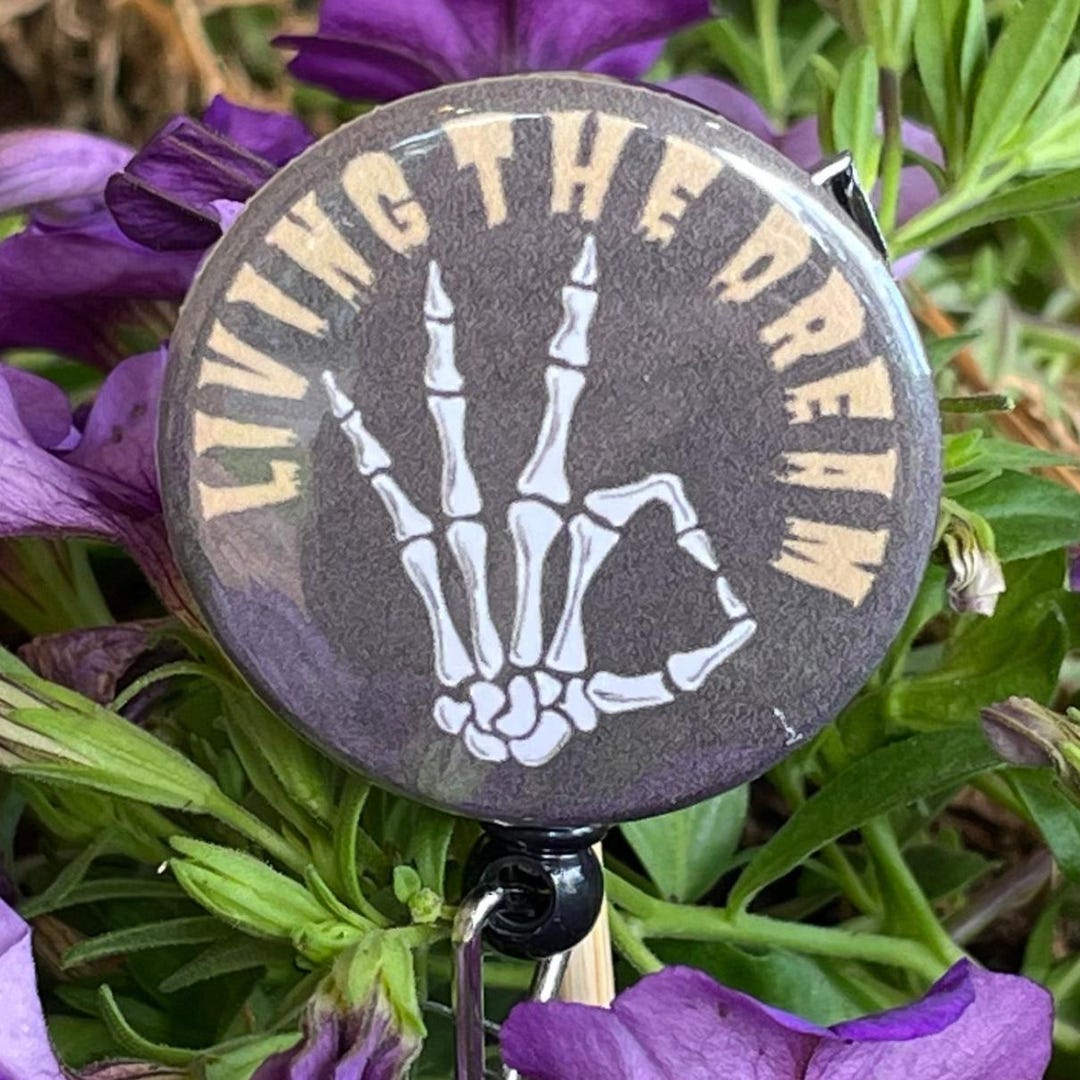 Living the Dream Badge Reel | Nurse Badge Reel | Funny Badge Reel ...