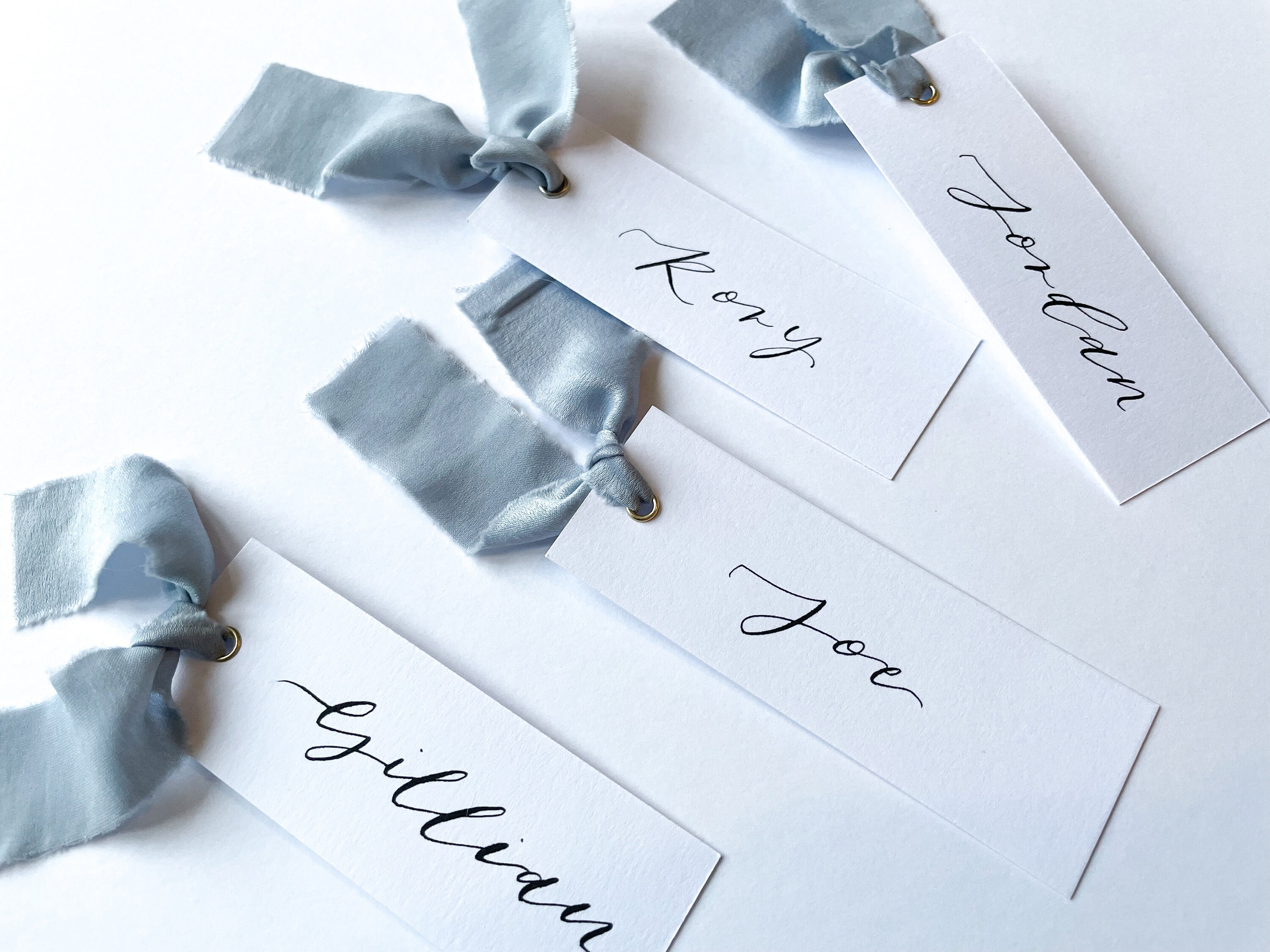 Calligraphy Wedding Place Name Card White Card With Dusky - Etsy UK