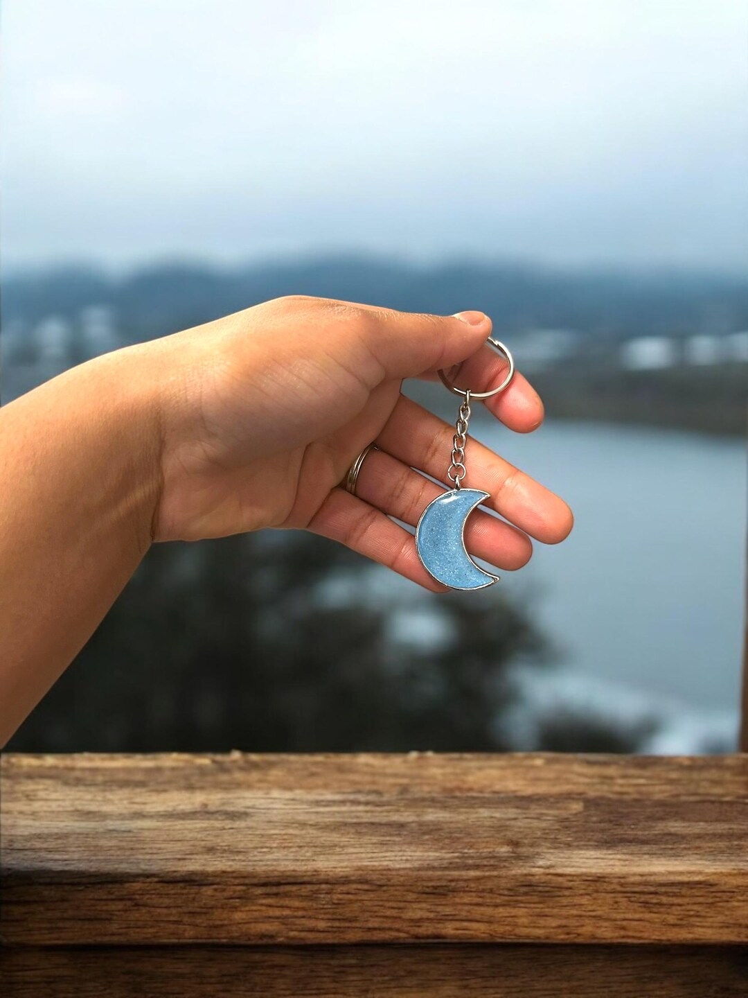 Cremation Cresent Moon Keychain, Memorial Keychain (ASH SHIPPING ...