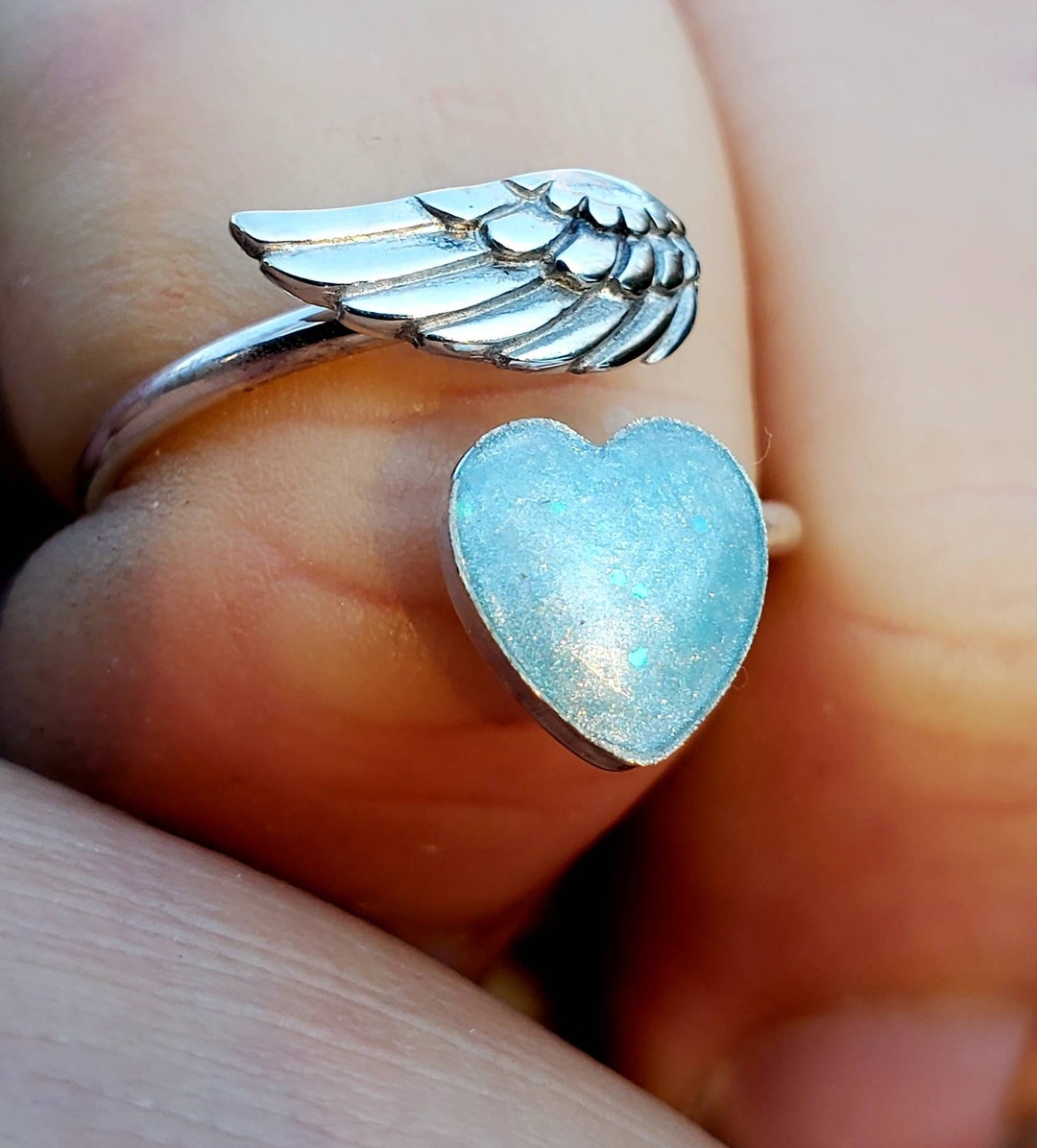 Cremate Adjustable Small Heart Ring, Sterling Silver Ring, Memorial ...