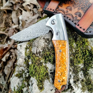 Cremation Damascus Knife, Custom Engraved High Quality Memorial Knives ...