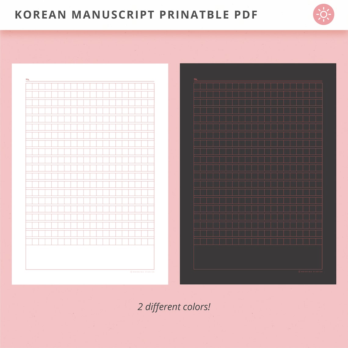 Korean Manuscript Printable PDF - Etsy