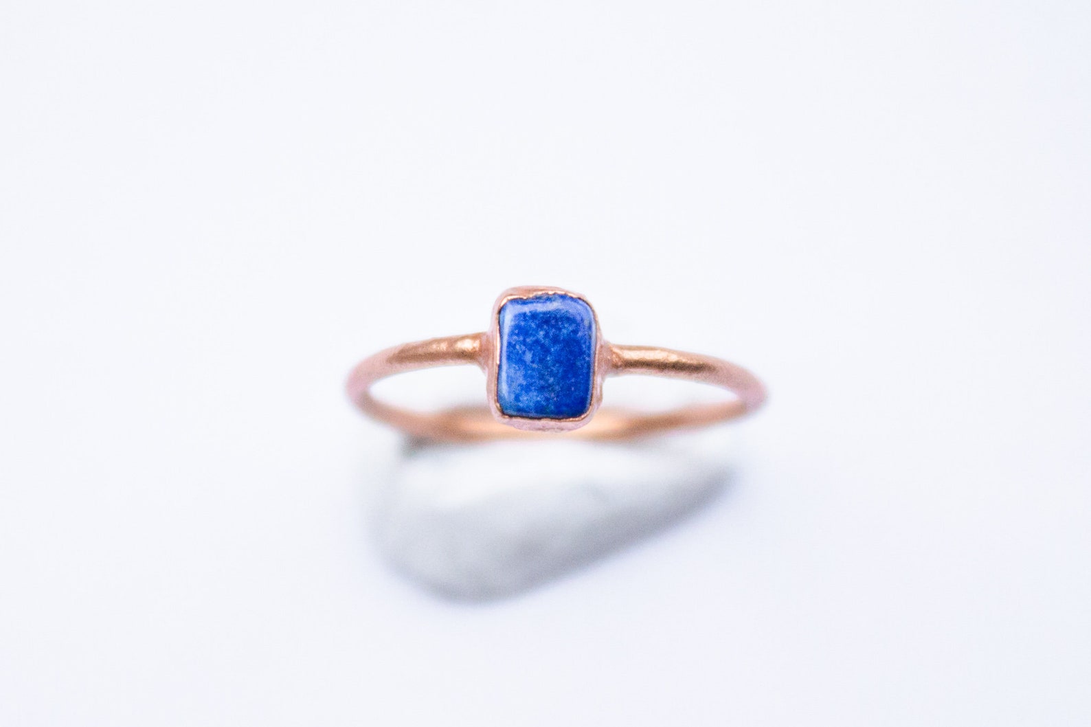 Dainty Stone Copper Ring | Etsy