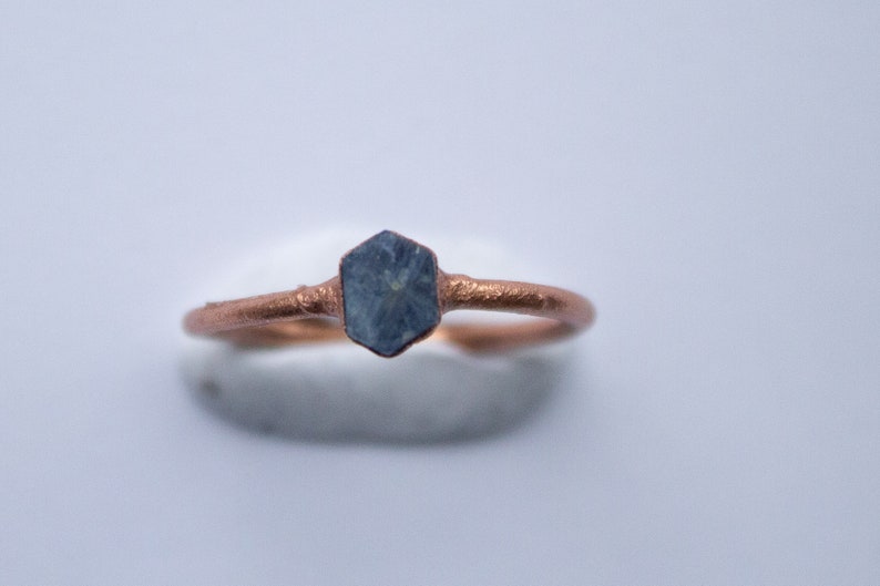 Dainty stone copper ring | Etsy
