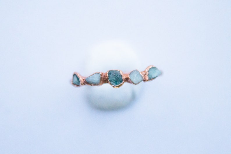Raw Dainty Multi Stone Copper Ring - Etsy